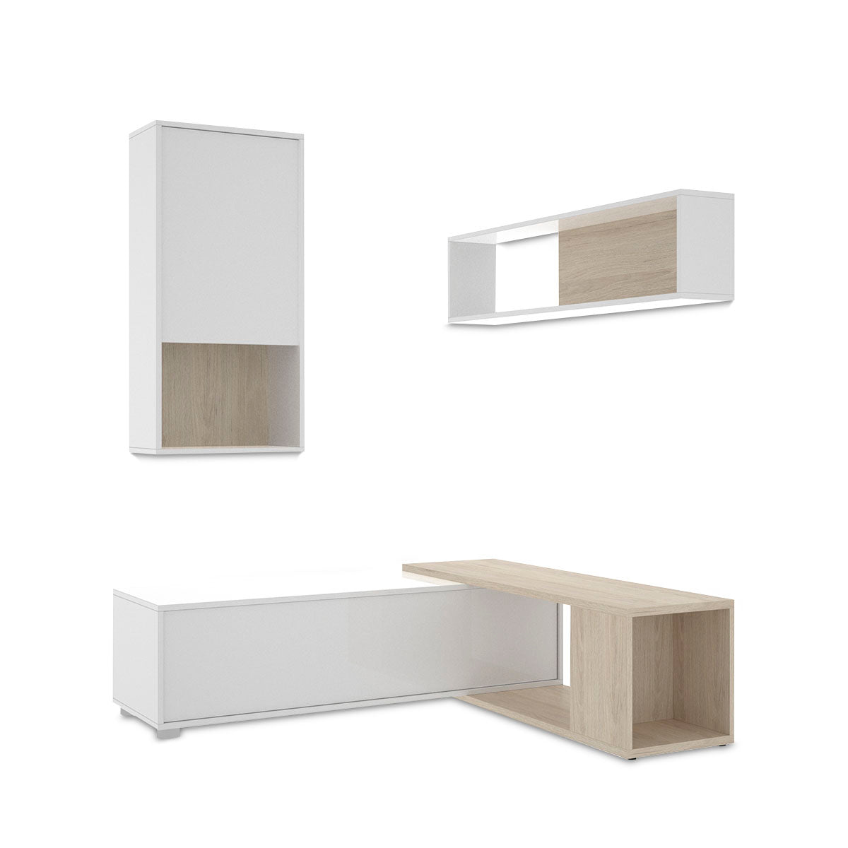 Mueble para tv Sharingan - Color Madera y Blanco Brillante – Proveedor ...